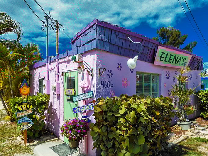 Elena's pink cottage shop is what happens when a building drinks too much Key West Kool-Aid—and we're absolutely here for it.