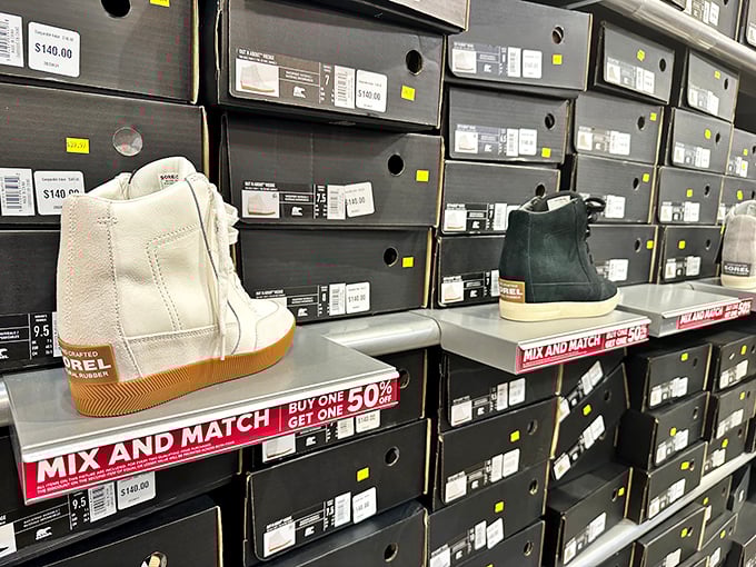 The "buy one, get one 50% off" shoe display – a siren song that's separated many a shopper from their financial resolutions.