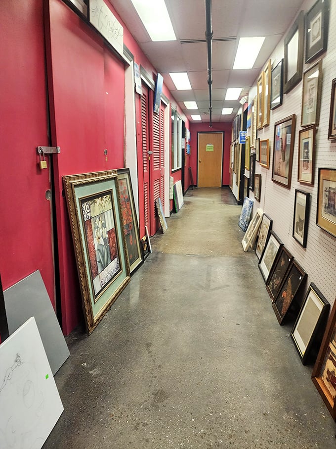 The art corridor: where paintings that once graced strangers' walls wait patiently for their next admirer to come along.