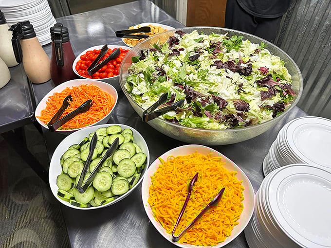 This isn't just a salad bar—it's a choose-your-own-adventure where every path leads to freshness and no one judges your cucumber-to-cheese ratio.