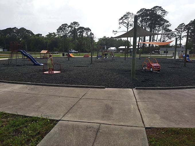 George Sands Park offers recreation options that won't drain your wallet – swings that still work the same way they did when you were a kid.