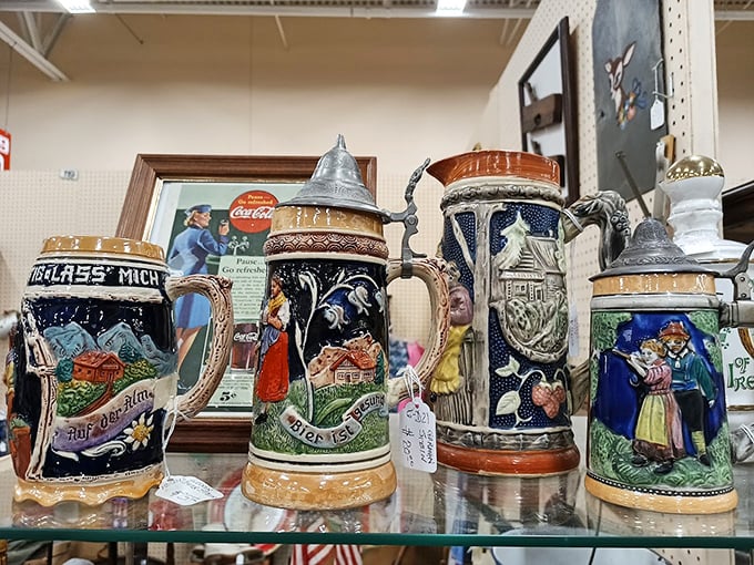 German beer steins hefty enough to double as home defense, but much prettier.