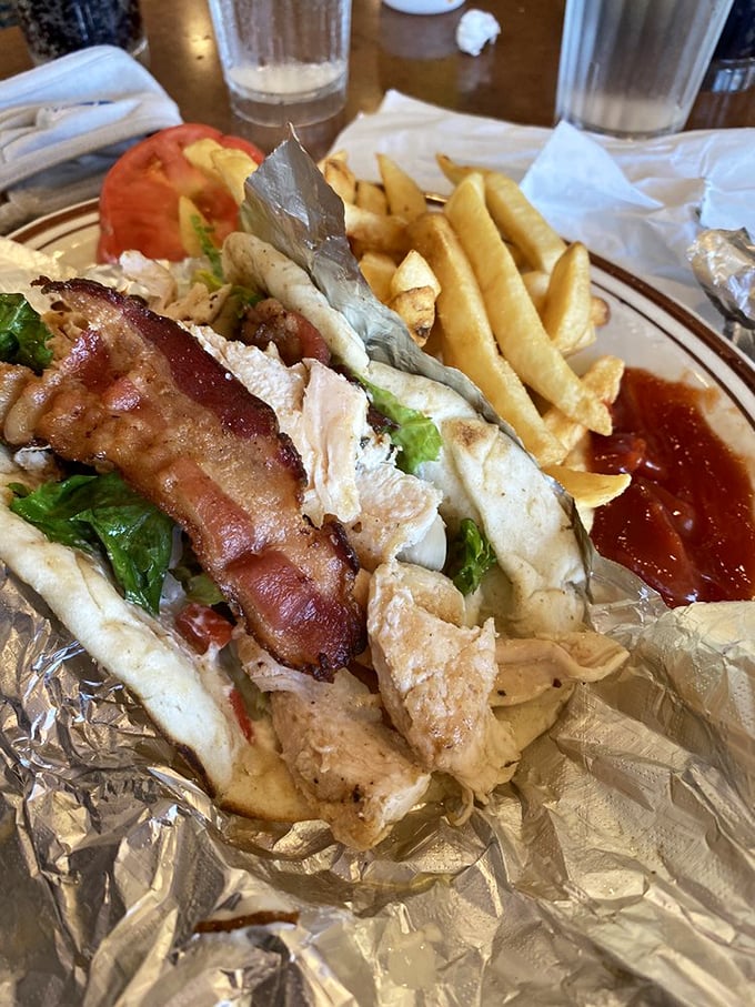 Not just a sandwich—a carefully constructed tower of flavor where bacon plays the starring role it was born to play.