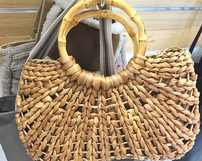 Handwoven natural fiber bags—the kind that cost a fortune at boutiques—waiting to accompany you on farmers market adventures.