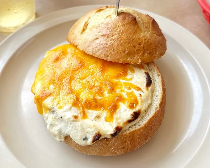 This hot crab dip in a bread bowl is what comfort food dreams are made of. Melty, creamy, and rich—it's Maryland's answer to fondue.