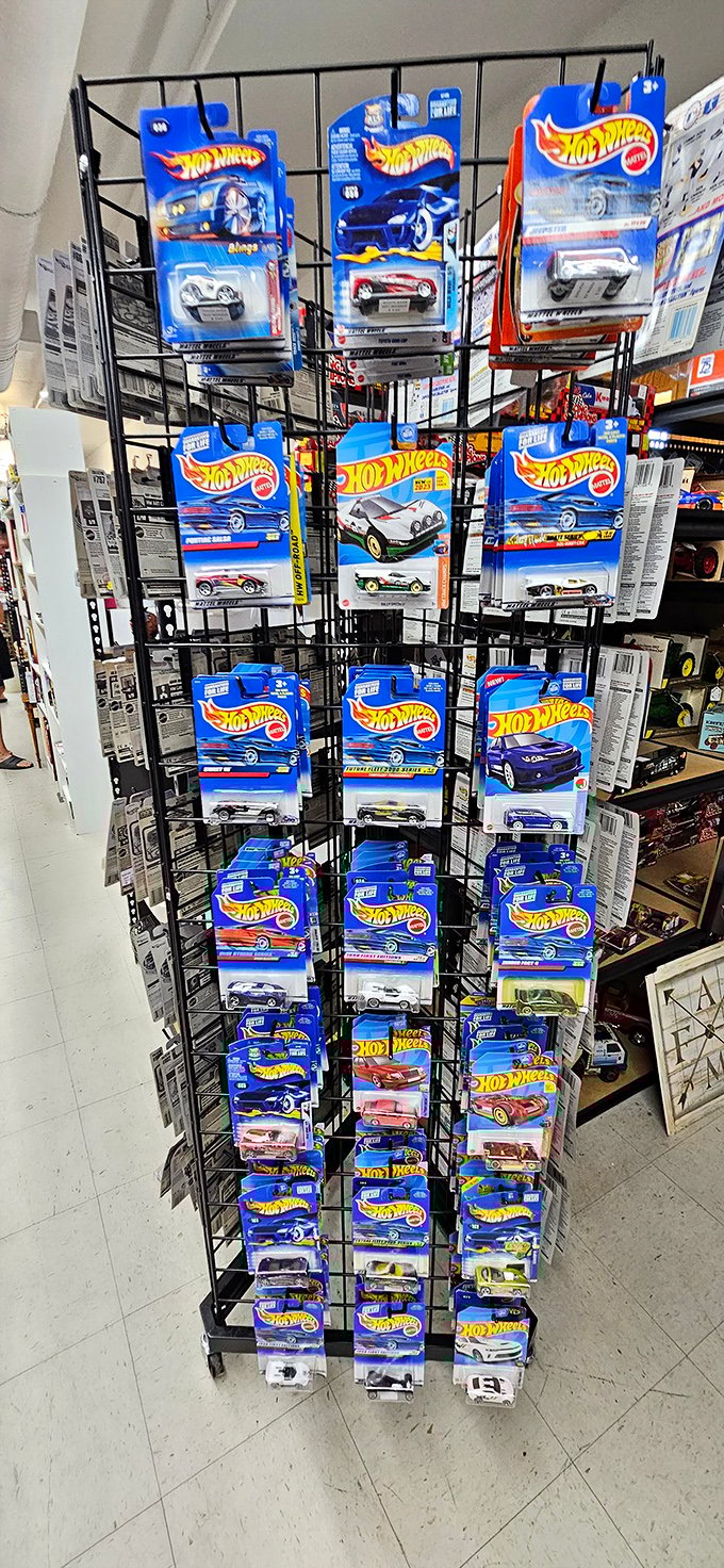 Hot Wheels heaven! These tiny time capsules of automotive dreams remain forever pristine in their original packaging—midlife crisis miniatures.