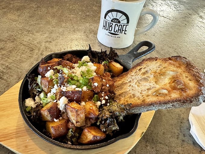 This skillet doesn't just sizzle—it tells a story of local ingredients having a delicious reunion in cast iron.