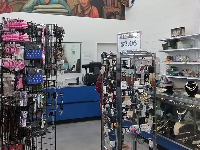 The jewelry counter—where $2.06 can transform you from plain Jane to fancy Nancy faster than you can say "vintage costume accessories."
