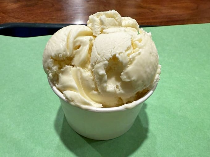 Vanilla ice cream so pure it practically glows. The perfect cool finale after a spicy chicken adventure—simple, honest, and utterly satisfying.