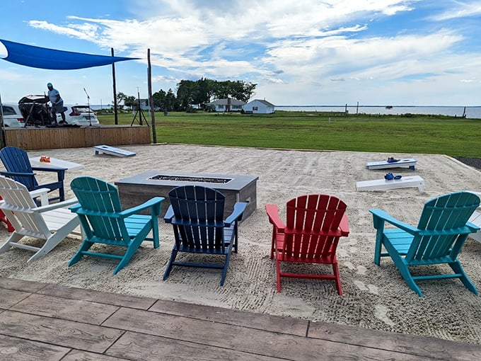 Adirondack chairs facing the water invite you to sit a spell—because rushing through the Eastern Shore experience would be missing the point entirely.