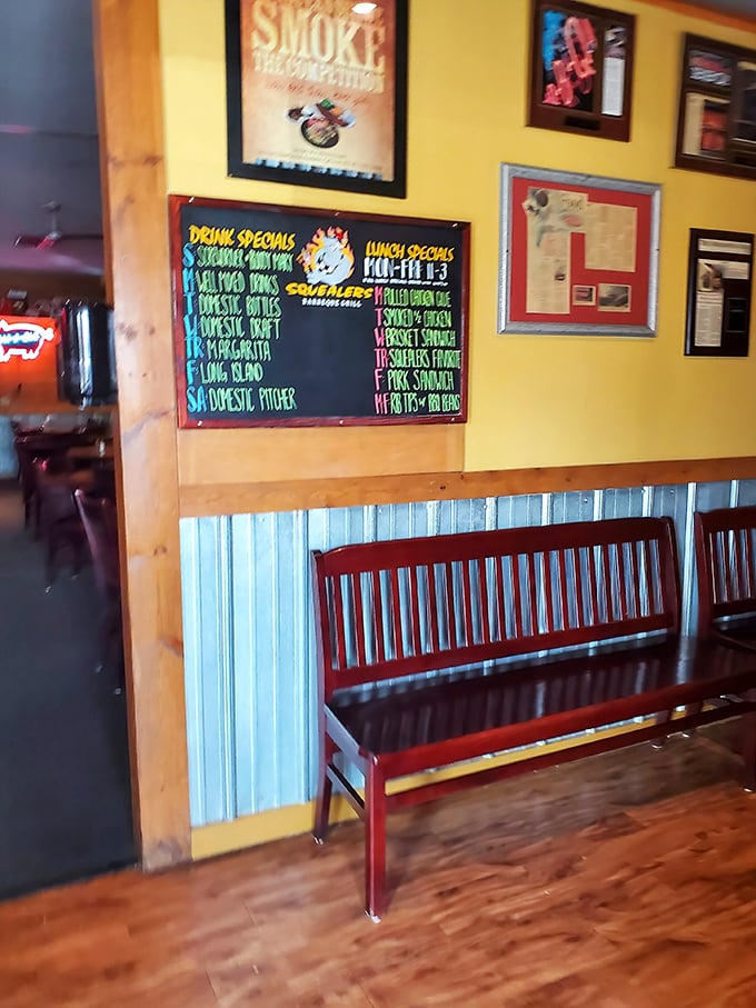 Colorful chalkboards announce drink specials and daily features – insider knowledge that separates barbecue tourists from barbecue pilgrims.