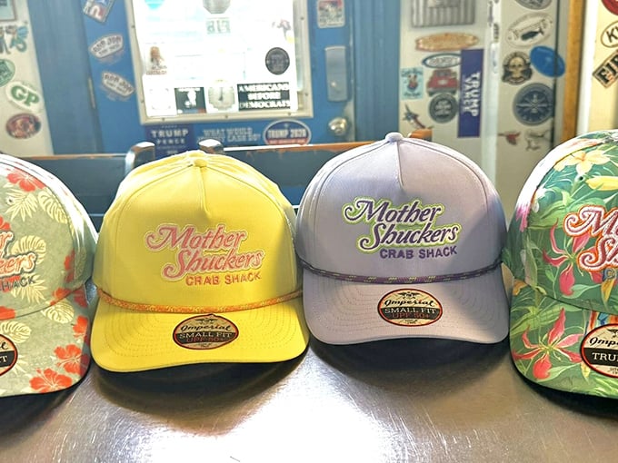 Mother Shuckers merch lets you take the seafood love home—because sometimes a t-shirt is the only souvenir that won't smell fishy later.