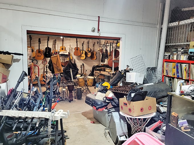 A musician's dream corner where guitars wait patiently to be rediscovered and played again—each with its own stories to tell.