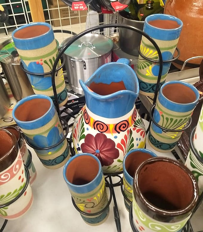 Hand-painted ceramics bringing fiesta vibes to any kitchen table. These aren't just drinking vessels—they're tiny ambassadors of joy and craftsmanship.