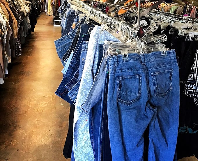 The denim aisle—where jeans get their second chance at greatness. Already broken in for your comfort!