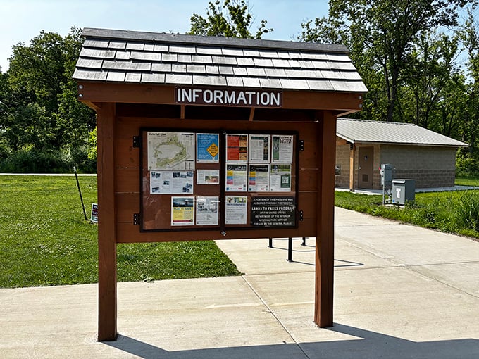 The information kiosk—wilderness's version of Google, but with fewer ads and better scenery. Knowledge without needing a Wi-Fi password.