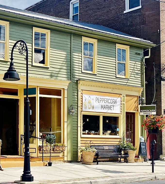 Peppercorn Market's cheerful yellow facade promises specialty foods that make everyday meals extraordinary—proof that culinary adventure awaits in small towns.