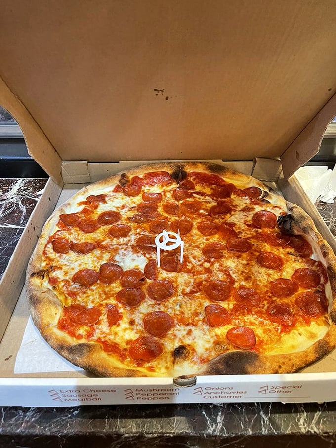 Pepperoni pizza perfection—those little cups of crispy pepperoni holding tiny pools of delicious oil are nature's perfect pizza accessory.