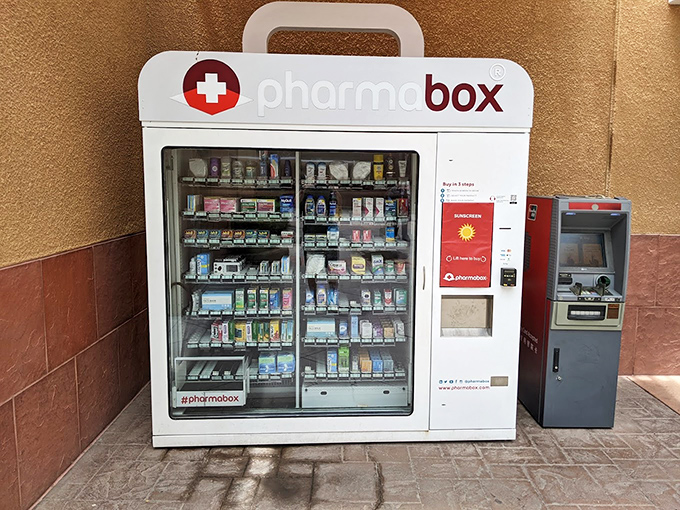 The PharmaBox: retail therapy's practical sidekick. When shopping gives you a headache, the cure is conveniently located between stores.