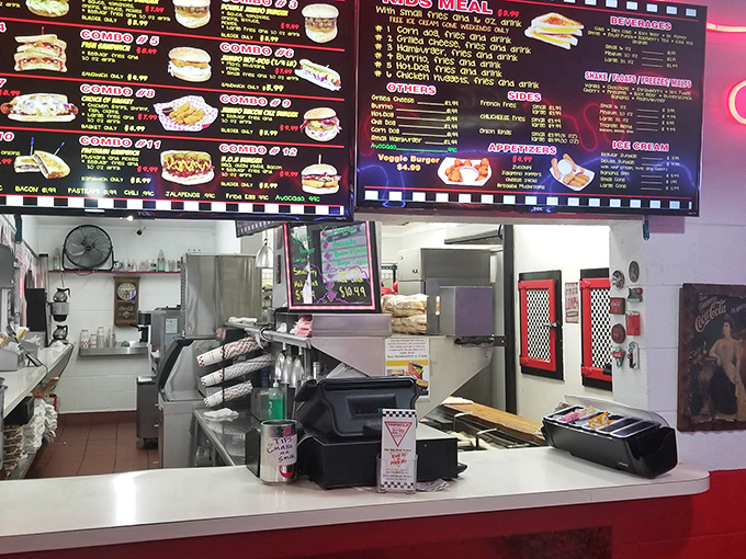 Where burger magic happens – a kitchen view that promises satisfaction is just minutes away from becoming reality.