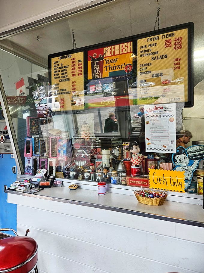 The menu board hangs like a masterpiece in a museum. "Cash Only" isn't a limitation—it's part of the authentic experience.