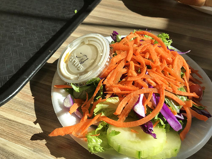 A side salad so fresh and vibrant it almost makes you forget you came for the fried food. Almost.