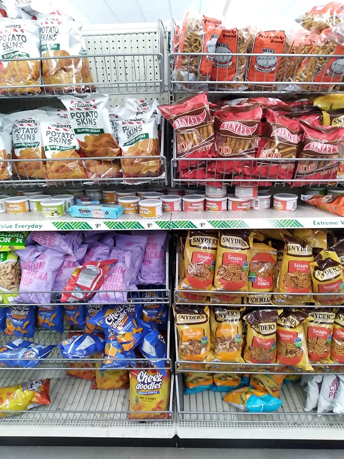 Snack attack central! From Snyder's pretzels to potato chips, this aisle is where willpower comes to die a delicious death.