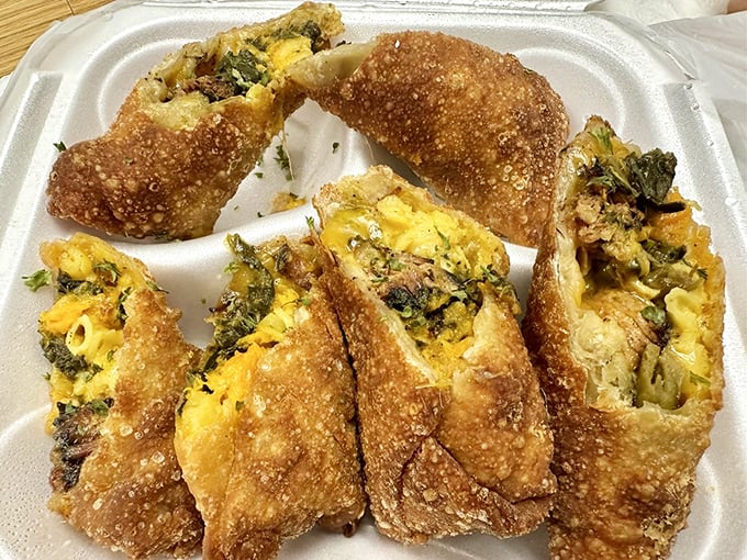 Soul rolls – the brilliant marriage of egg rolls and soul food. Whoever invented these deserves a Nobel Prize in Deliciousness.