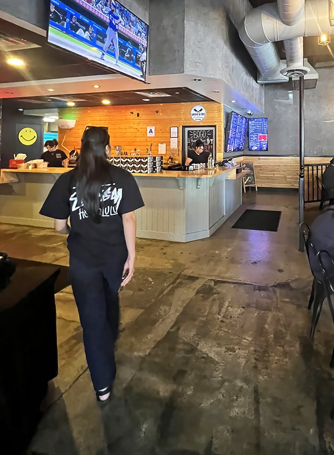 The staff moves with purpose—they're on a mission to ensure no one leaves without experiencing smoked meat enlightenment.