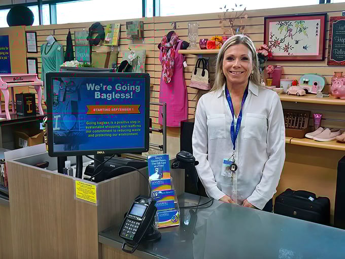 The friendly face of sustainable shopping, ready to help you navigate this treasure trove of second chances and first-rate finds.