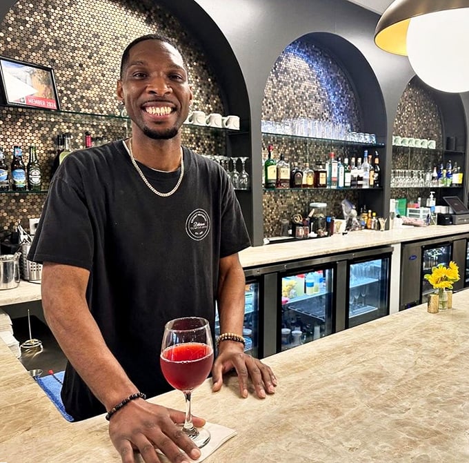 Behind that smile is someone who knows they're serving happiness on a plate – and probably has regulars' orders memorized.