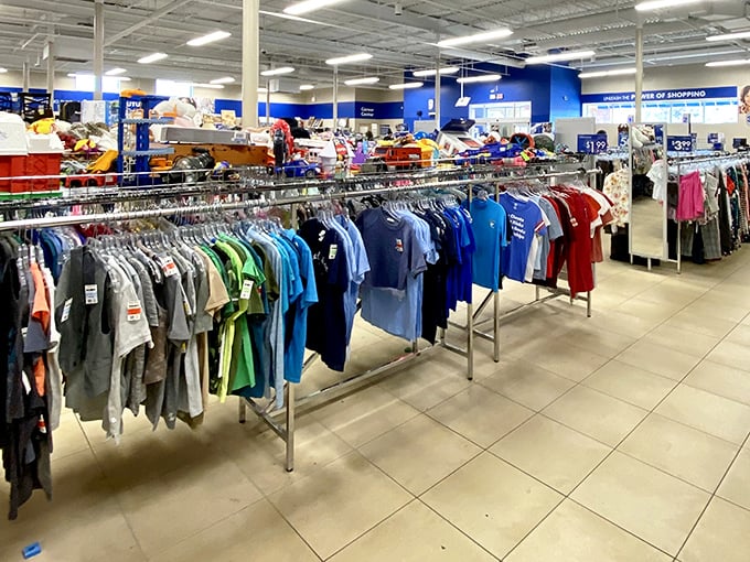 Athletic wear organized by color because looking sporty is half the battle, actually exercising remains entirely optional still.