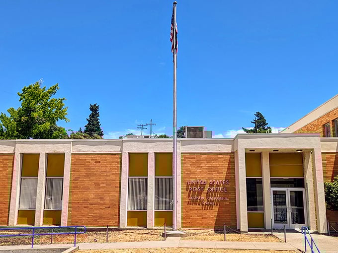 Even Jackson's post office has architectural character—sending mail from a building with more personality than most modern subdivisions.