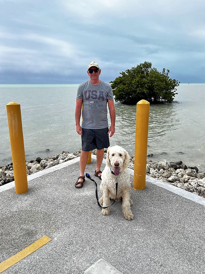 Beach companions come in all forms—including the four-legged variety who appreciate shallow waters as much as their humans.