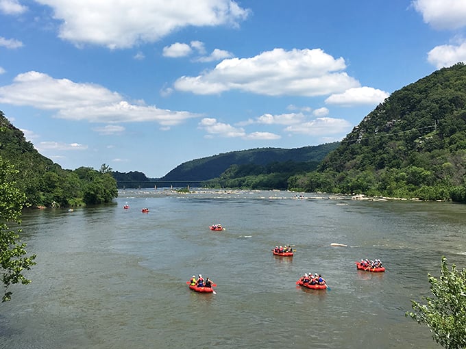 River rafting here isn't just recreation—it's a splash course in geography, with mountains providing stadium seating for nature's water park.