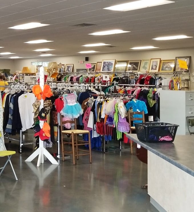 Racks upon racks of possibilities—the thrifter's version of "choose your own adventure" where every aisle offers a new plot twist.