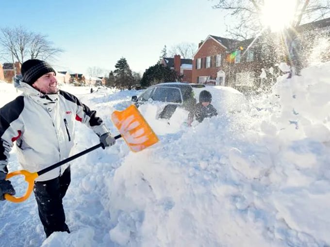 This snowy scene represents exactly what you're escaping by retiring to Dunnellon—trading snow shovels for fishing rods and heating bills for ceiling fans.