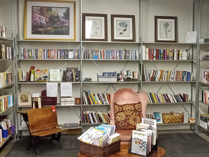 The book section: where literary treasures and forgotten bestsellers mingle like guests at the world's most interesting cocktail party.