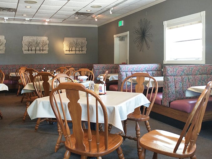 Booth seating that invites you to settle in for the long, delicious haul ahead.