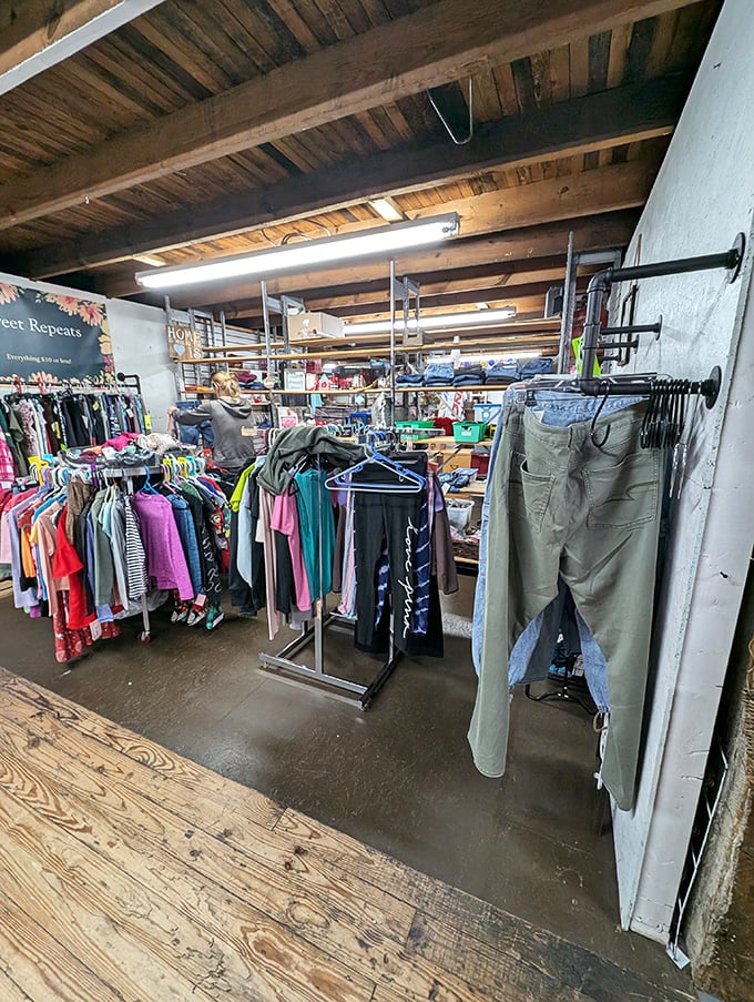 "Forever Repeats" isn't just a clever store name—it's the lifecycle of fashion. Today's bargain rack is tomorrow's vintage gold mine.