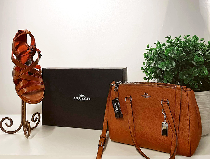 The Coach collection corner—where luxury meets practicality and your credit card doesn't need to go into witness protection afterward.