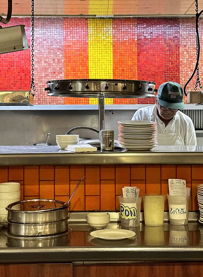 Behind that colorful tiled wall, culinary magic happens without fanfare—just decades of experience turning simple ingredients into the comfort food of your dreams.
