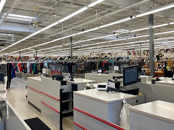 The checkout area—where the thrill of the hunt meets the satisfaction of seeing just how little you've spent on so much.