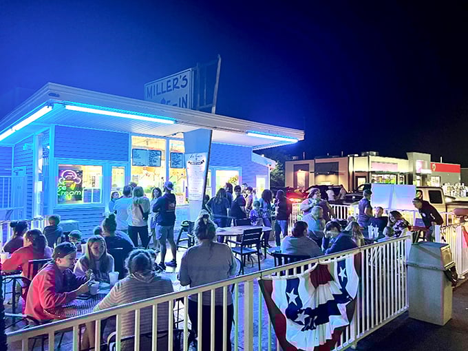 Summer nights at Miller's—where the glow of the lights attracts Ohioans like moths to a deliciously dairy-scented flame.