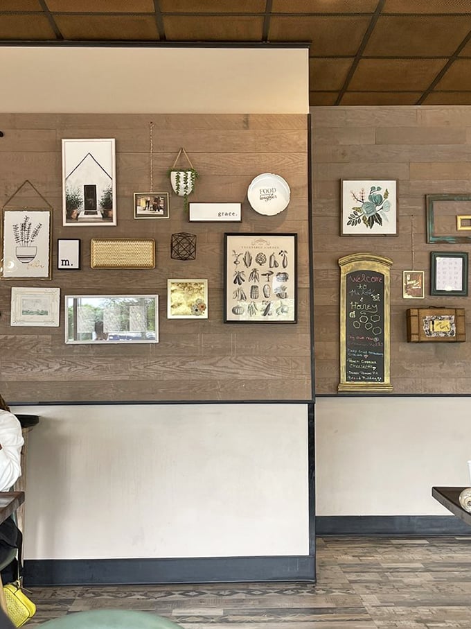 A gallery wall that feels like peeking into someone's stylish home, where food and comfort are the highest forms of art.