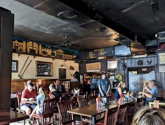 Diners settle into the rhythm of Zip's – a choreographed dance of eating, chatting, and that satisfied lean-back that follows a great meal.
