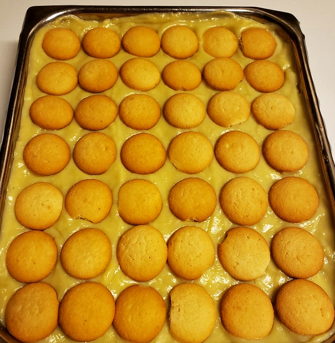 Banana pudding with vanilla wafers—the dessert equivalent of a warm Southern hug, sweet enough to make you forget your troubles.