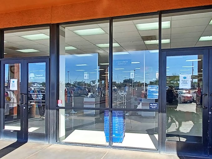 The gateway to bargain bliss—those sliding doors separate the ordinary world from a universe where thirty bucks feels like three hundred.