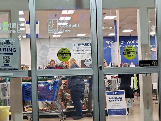 The entrance beckons with promises of undiscovered bargains. Like a portal to an alternate dimension where everything costs 90% less.