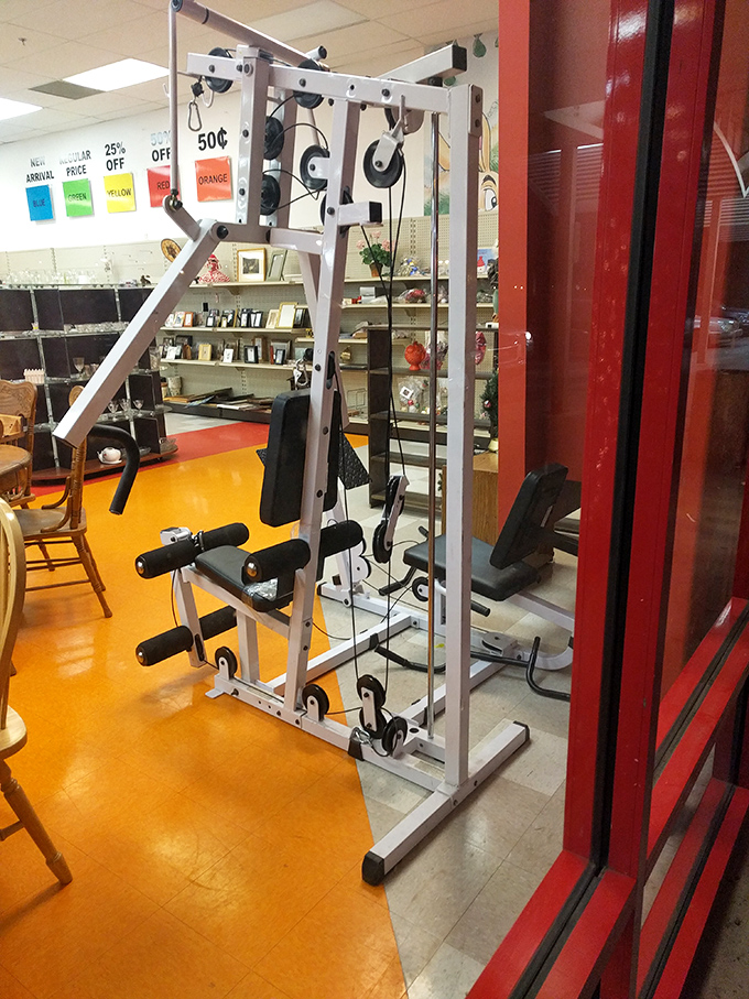 A home gym setup that's seen fewer workouts than my New Year's resolutions. Someone's fitness aspirations can become your bargain without the guilt of abandonment.